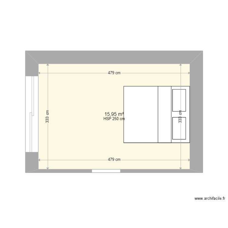 Chambre - Plan 1 pièce 16 m2 dessiné par La Malhaute