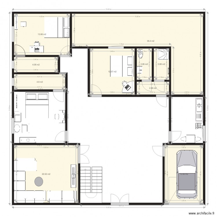 plan rdc F5 1 - Plan dessiné par ayadseck