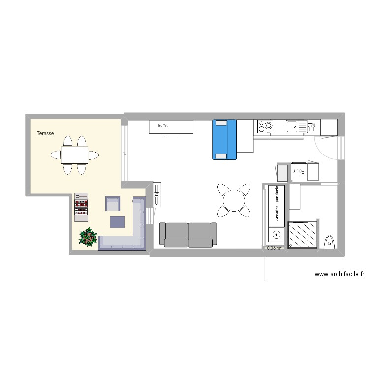 quiberon idee 3 - Plan 3 pièces 15 m2 dessiné par hubertquiberon