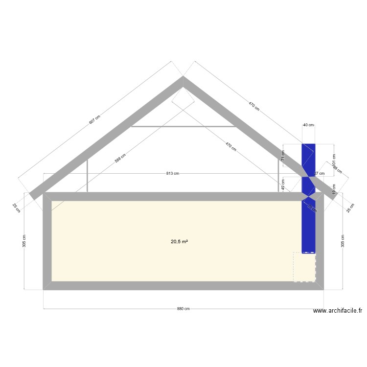 Plan – Maison profil pour cheminée – Par sixelalexis ️ | ArchiFacile