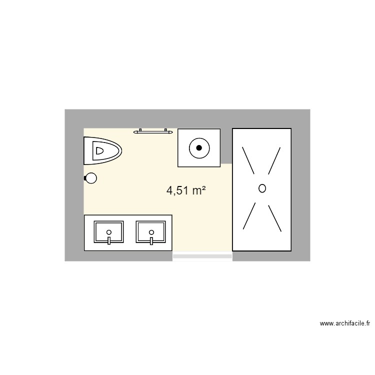 SDB Font Romeu - Plan 1 pièce 5 m2 dessiné par M4tt84