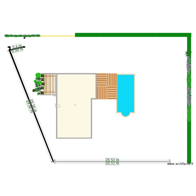 plan masse muret et cloture - Plan dessiné par BASAIAHERRERO