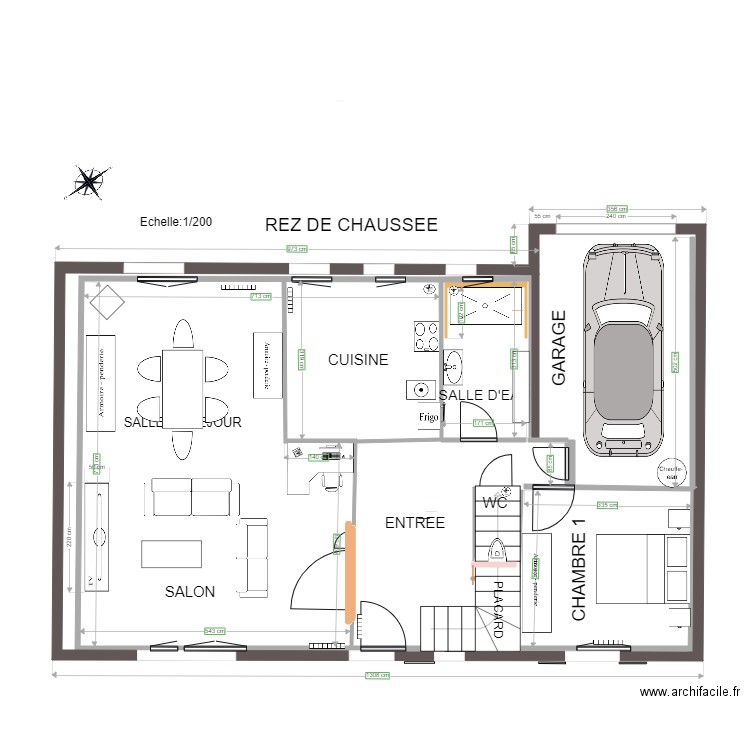 plan maison RDC - Plan dessiné par Jack18