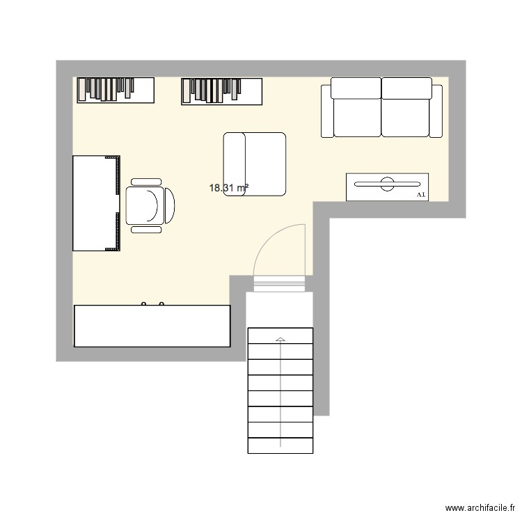 plan 1 studio - Plan dessiné par aksel