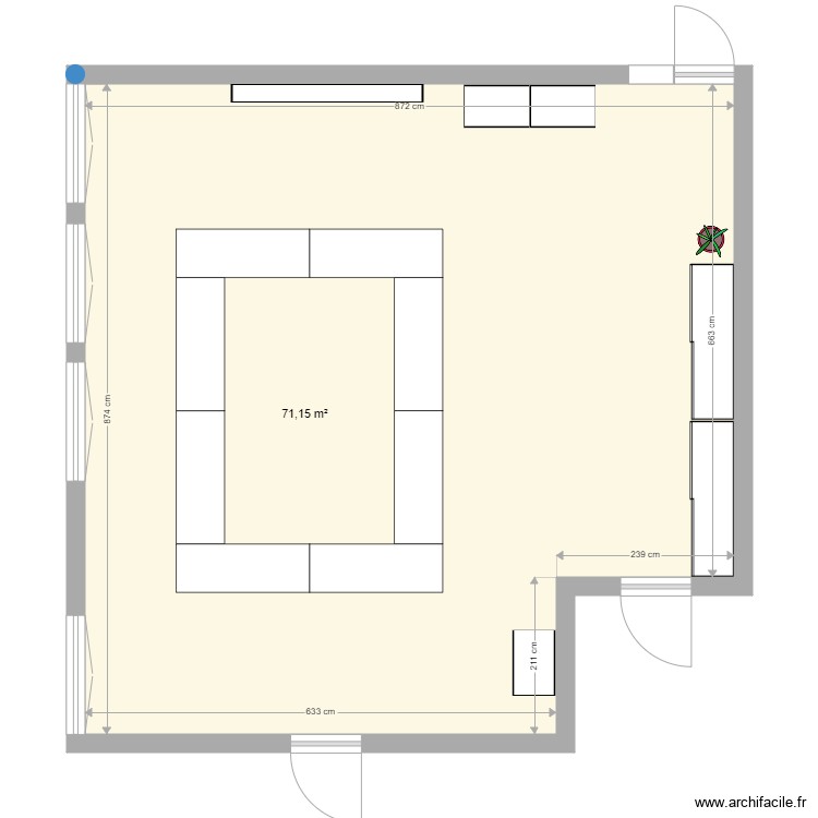 sarah 3 - Plan 1 pièce 71 m2 dessiné par sarahglde