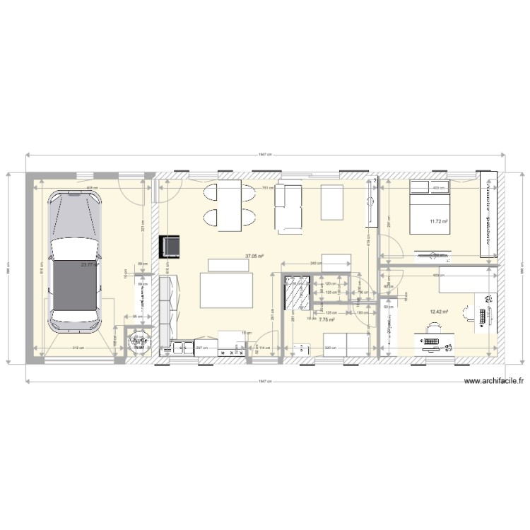Plan – plan 70m2 – Par kyraelle ️ | ArchiFacile
