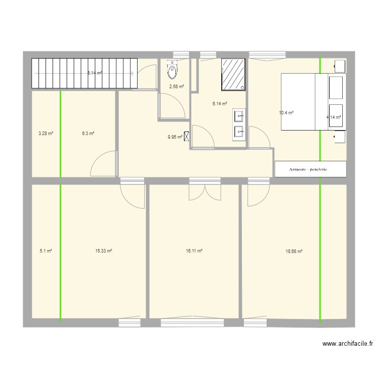 Maison RDC - Plan dessiné par Dietod
