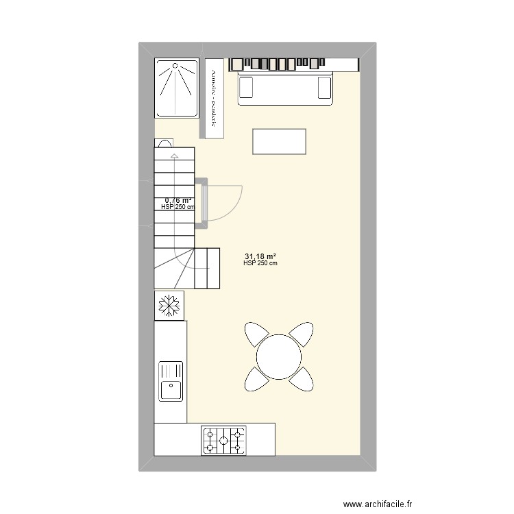 INTER - Plan 2 pièces 32 m2 dessiné par fnyfny