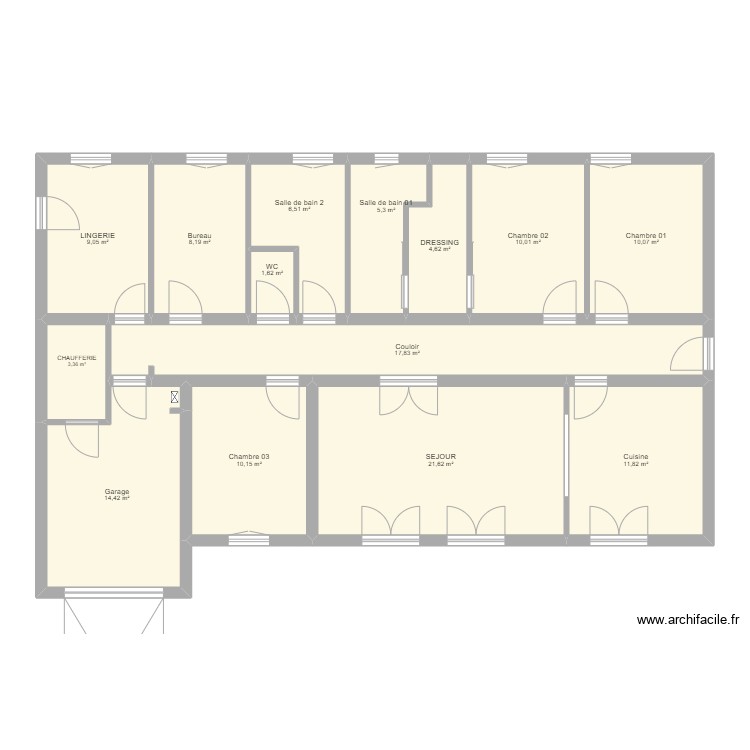 TP christiane - Plan 14 pièces 135 m2 dessiné par mehmet6842