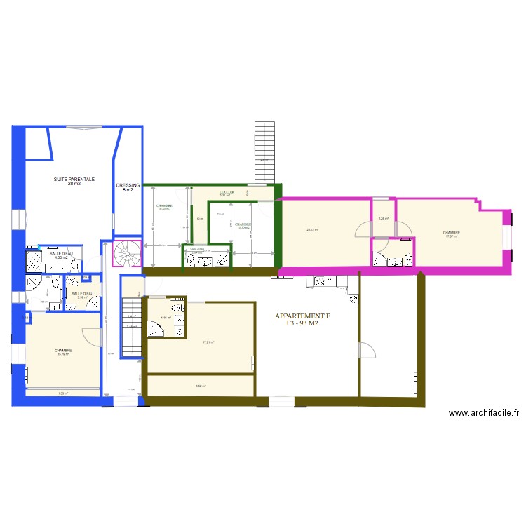 Plan RDC Résidence Joussac22 - Plan dessiné par Kaela