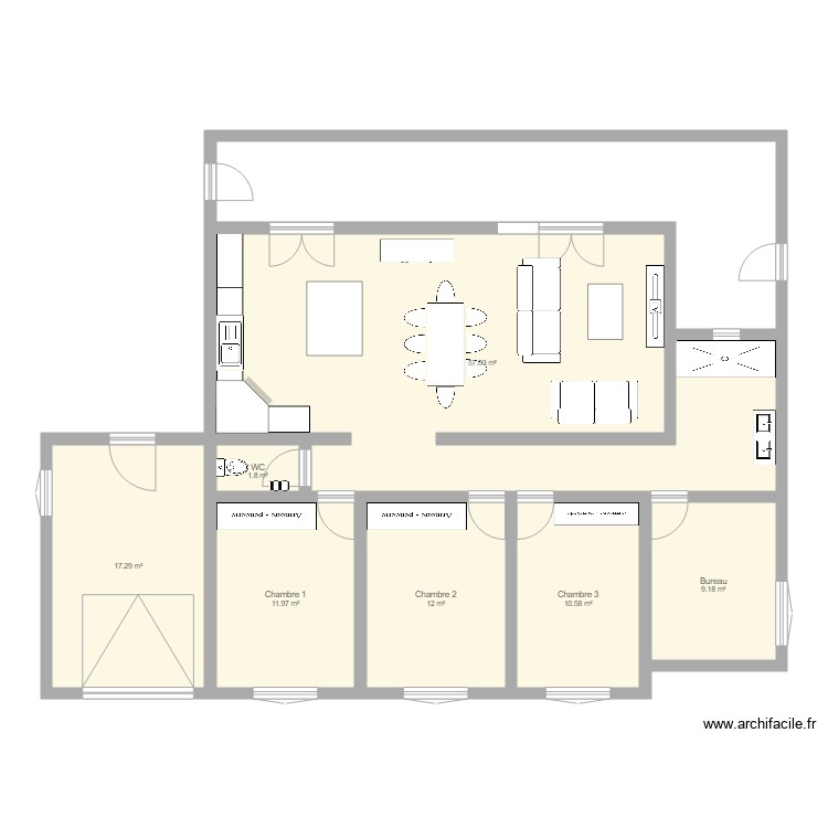 Maison simple - Plan dessiné par altea31