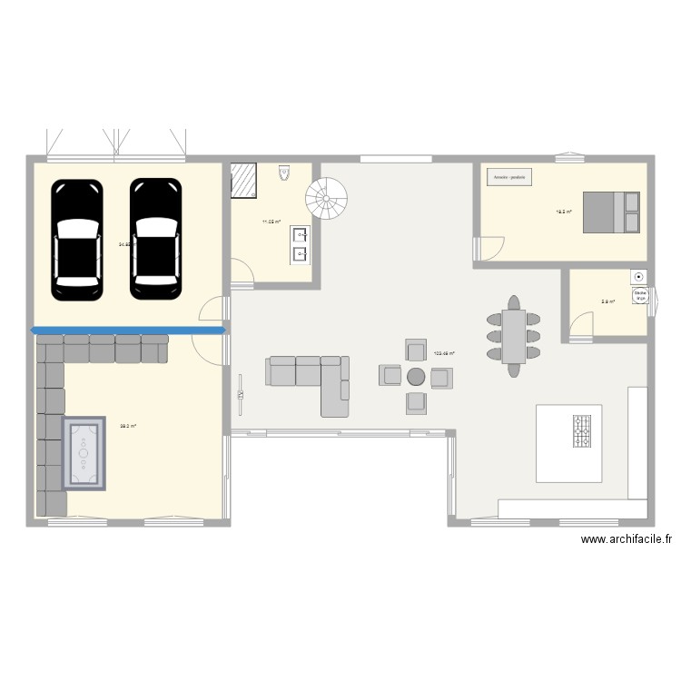 plan rdc villa - Plan dessiné par SAIDMASS