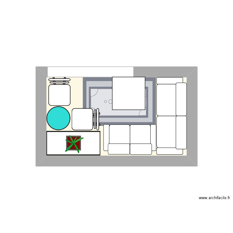 balcon - Plan 1 pièce 7 m2 dessiné par a90_09a