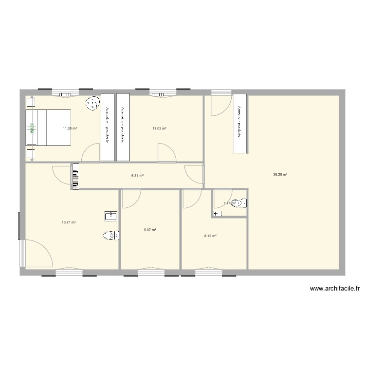 Maison loc - Plan dessiné par Jules31620