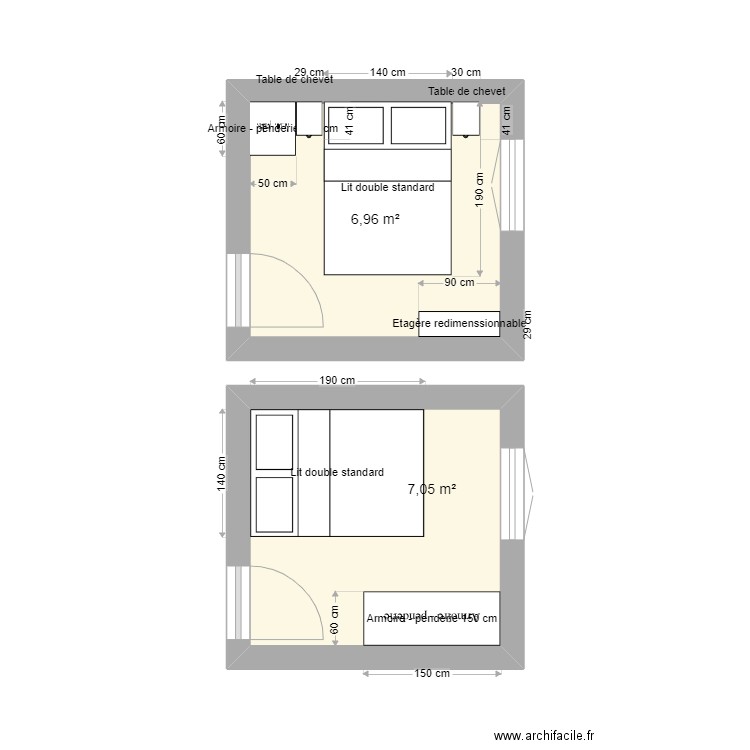 Plan – chambre 7 m – Par annacoh8 ️ | ArchiFacile