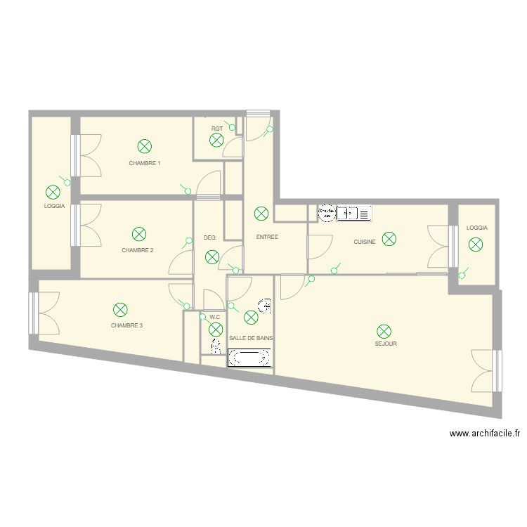 eclairage refait - Plan dessiné par NOOEEMIE