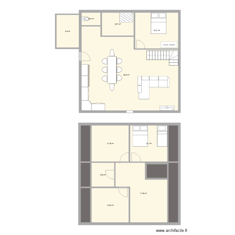 plan 75m2 - Plan dessiné par Liloulsd