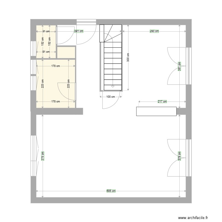 TERRELIS RDC - Plan 3 pièces 6 m2 dessiné par terrelis