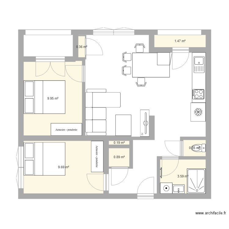 T3 anglet - Plan dessiné par Nicolalas