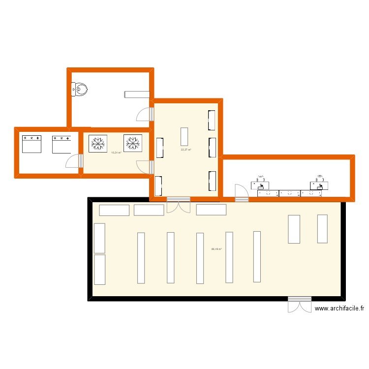 carrefour - Plan 3 pièces 119 m2 dessiné par inès_1