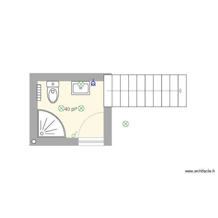 Salle de douche outremont - Plan dessiné par Soleil55