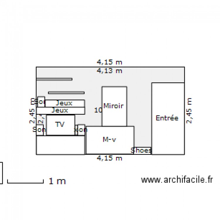 Mur télé - Plan dessiné par Aciamage