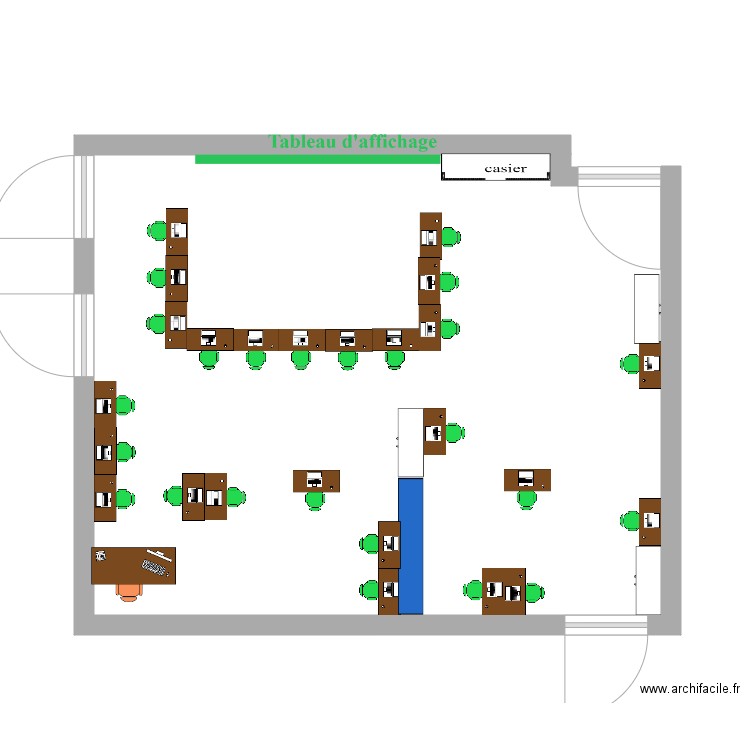 Salle de classe 4e année du primaire - Plan dessiné par Cecilia76