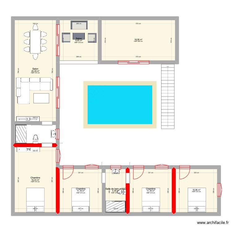 Patio Menzel Jemil_02 - Plan dessiné par JLF72