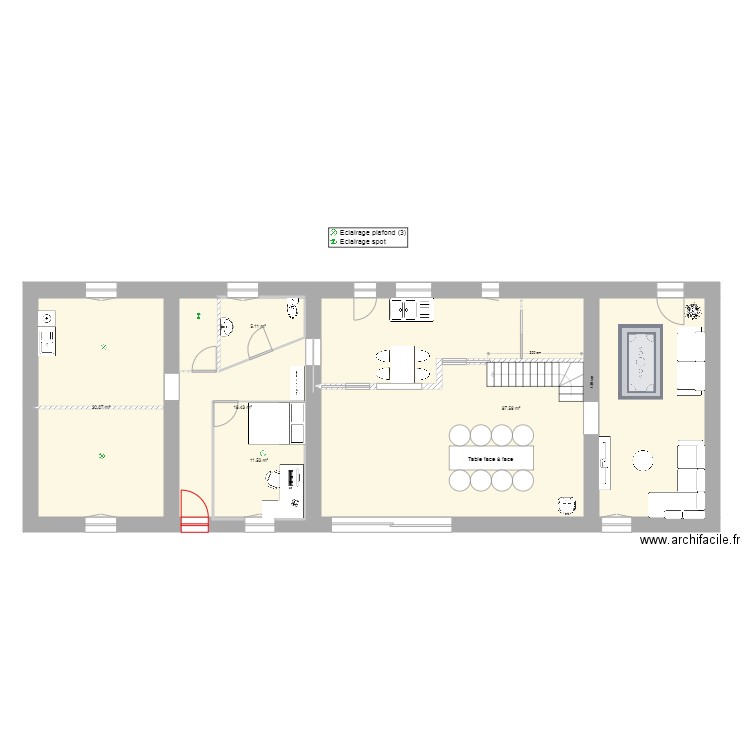 Plan rdc - Plan dessiné par Carlos01