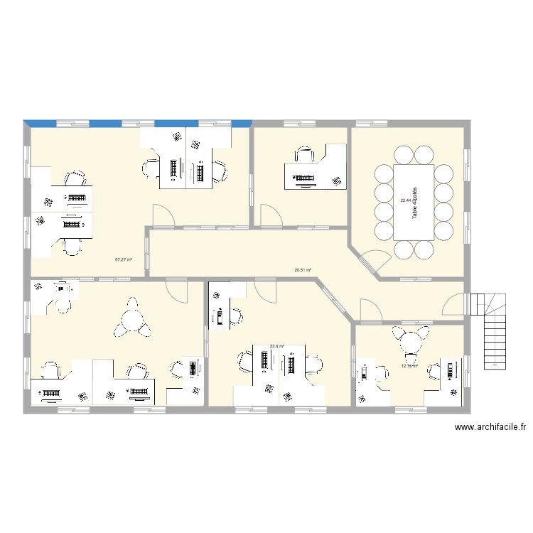 bureaux charp - Plan dessiné par dla