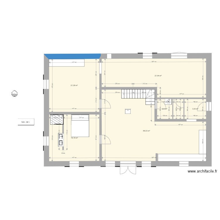 MAISON RDC plan correct - Plan dessiné par JUSROM33