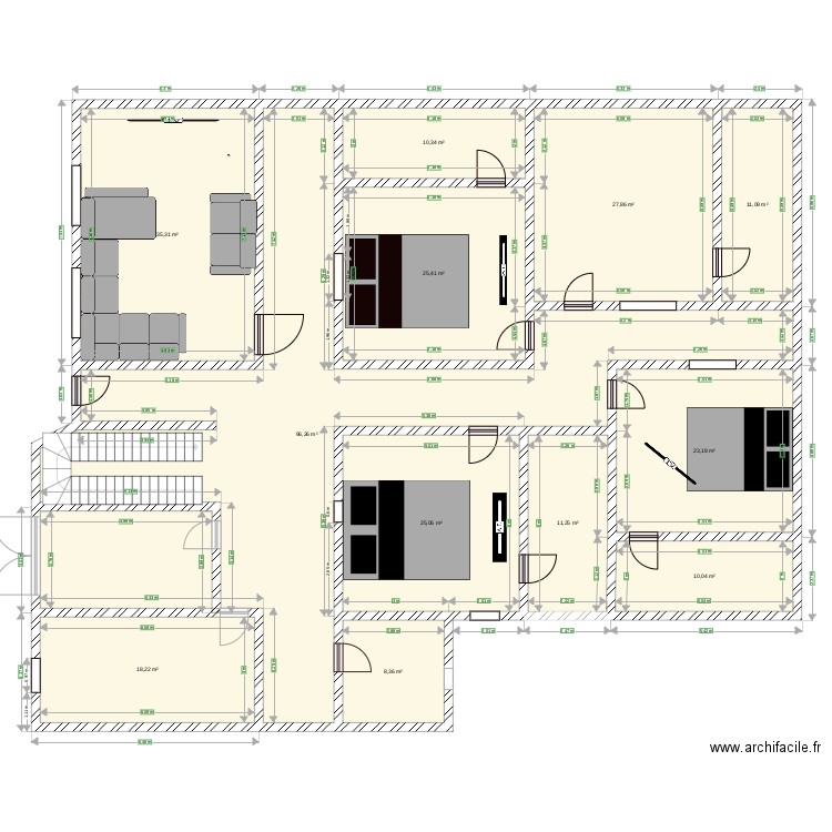 projet bocar - Plan 12 pièces 302 m2 dessiné par papa moussa fall