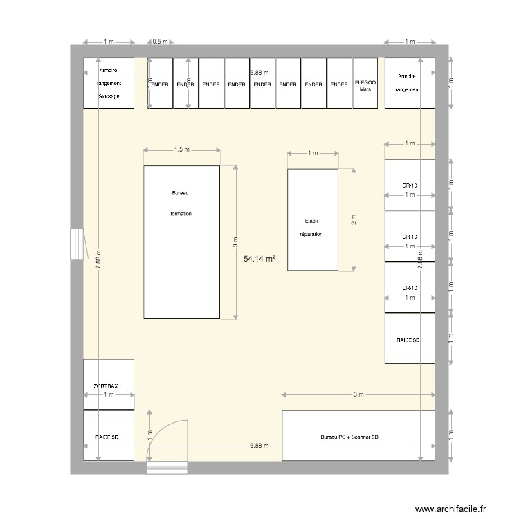 Plan A3D 55m2 - Plan dessiné par RemyA3D