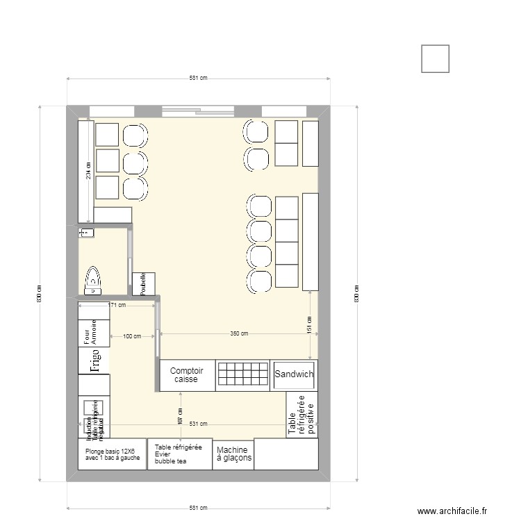 Plan – Plan salon Bubble tea 19 places meuble rangement – Par Quentin ...