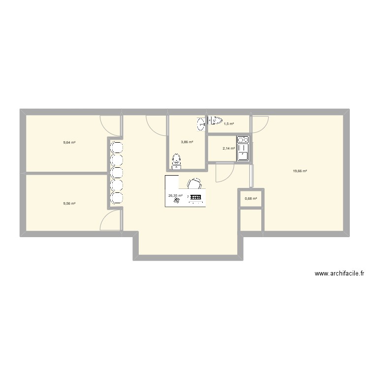 saad - Plan 8 pièces 73 m2 dessiné par samisaad290