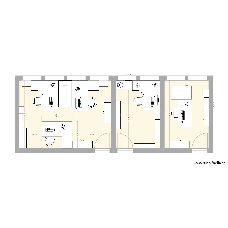 Plan A0 DCQ - Plan 3 pièces 42 m2 dessiné par Sebalau