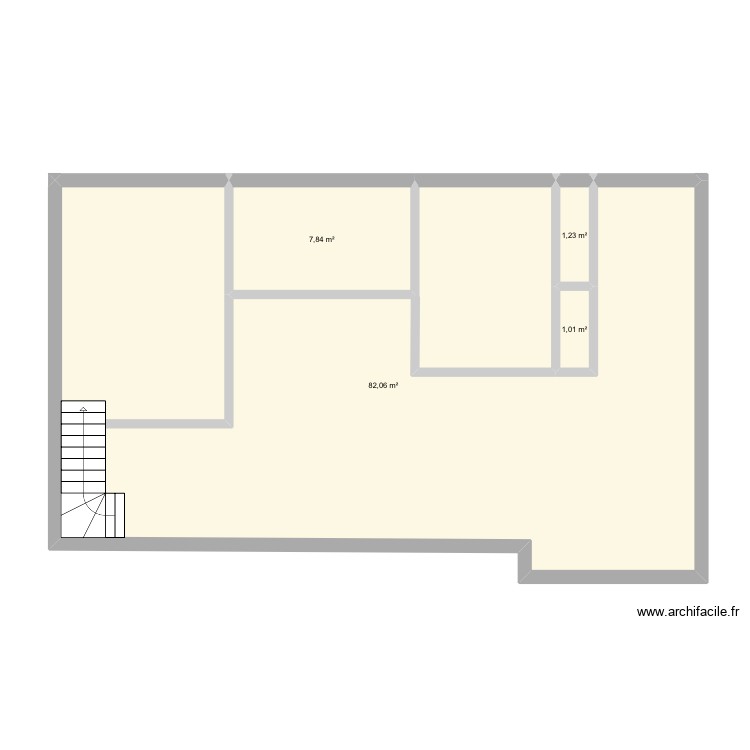 Sous sol version 1 - Plan 4 pièces 92 m2 dessiné par elthi