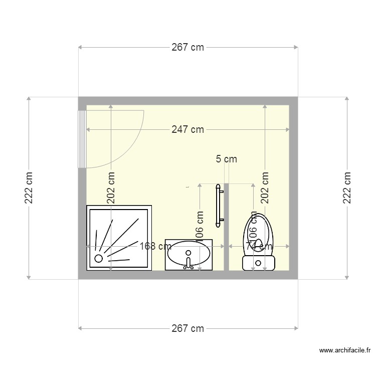 SDB - Plan dessiné par mohamedlouardi