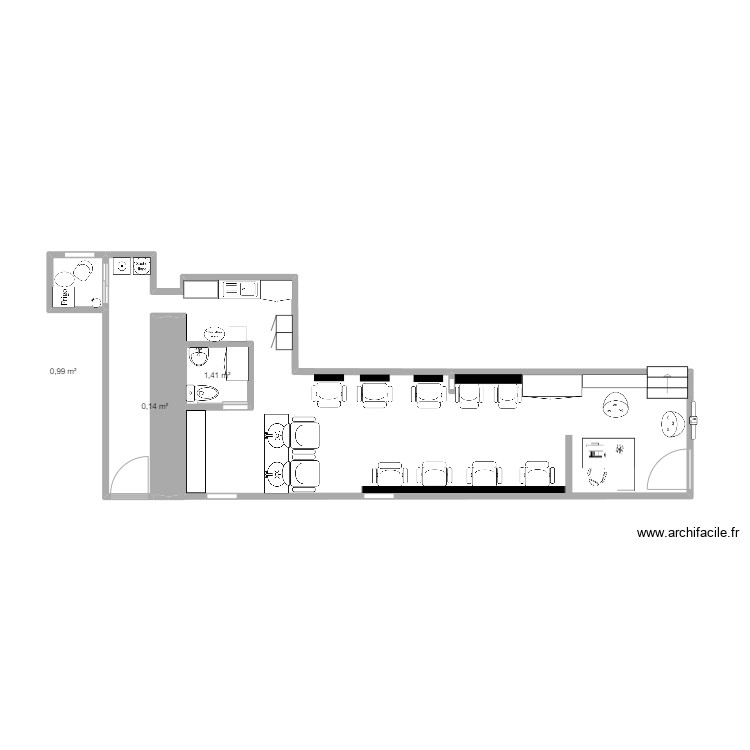Salon de coiffure malia - Plan dessiné par Pierre_bsse