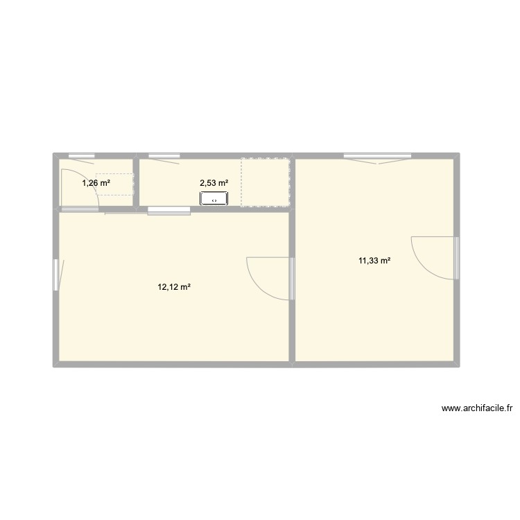 Verdon - Plan 4 pièces 27 m2 dessiné par kwin