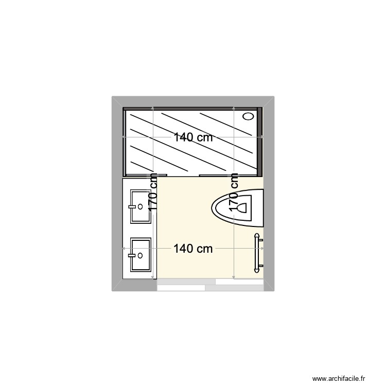 Douche Bienfaisance - Plan dessiné par Gilles310866