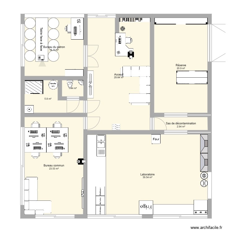 Laboratoire - Plan dessiné par Heleoth