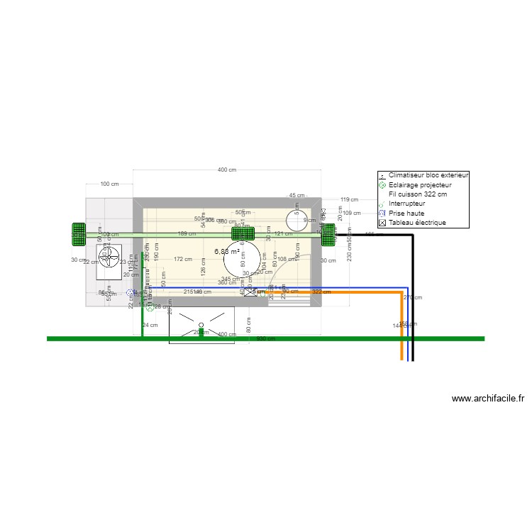 Local Technique - Plan 1 pièce 7 m2 dessiné par Jay31790