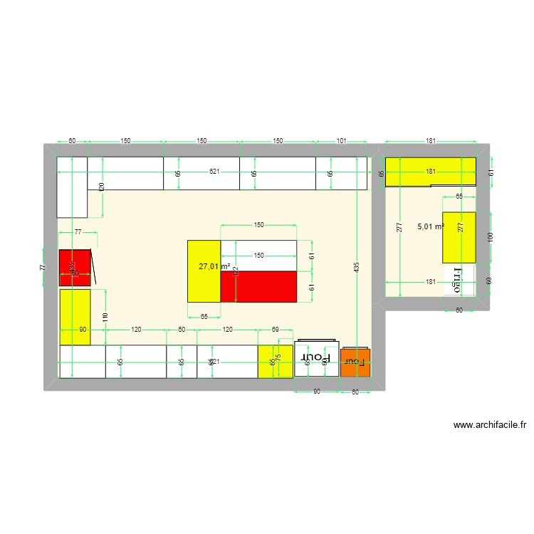 chimie - Plan 2 pièces 32 m2 dessiné par chimie