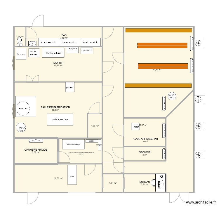 Fromagerie 2 - Plan dessiné par emaniere21