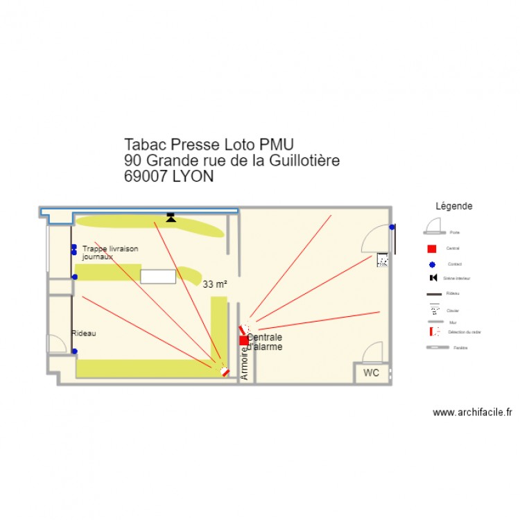 Tabac Presse loto PMU - Plan dessiné par agelec
