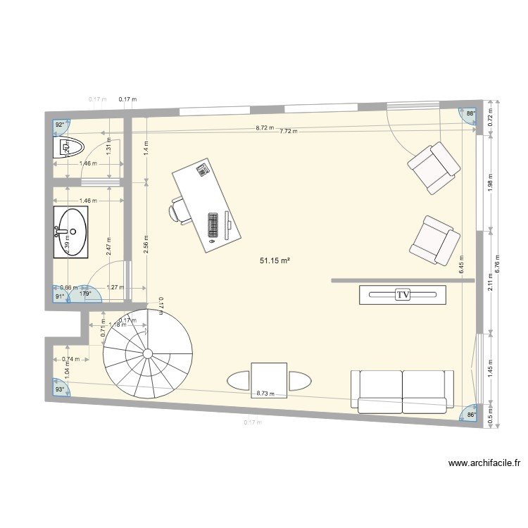 1 Pl Hotel de ville RDC 4 - Plan dessiné par ROBERT89