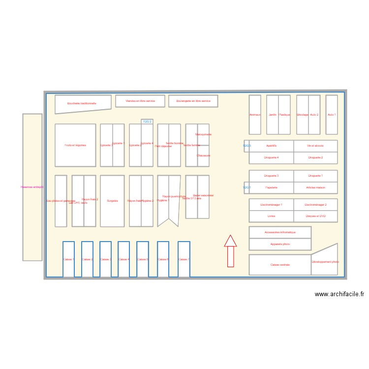 magasin - Plan dessiné par Emma_pallix