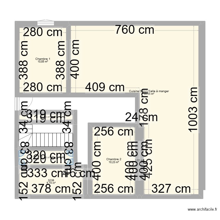 Plan Castors - Plan 7 pièces 81 m2 dessiné par Berenicecnt