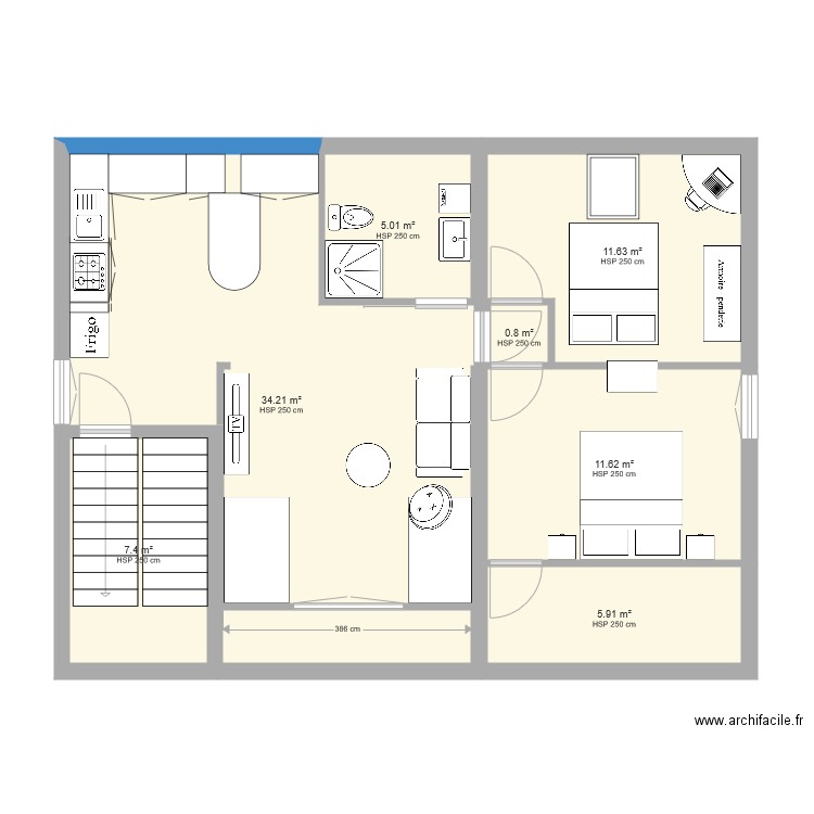 Plan – plan f2 avec 2 grande chambres – Par azevedo25 ️ | ArchiFacile